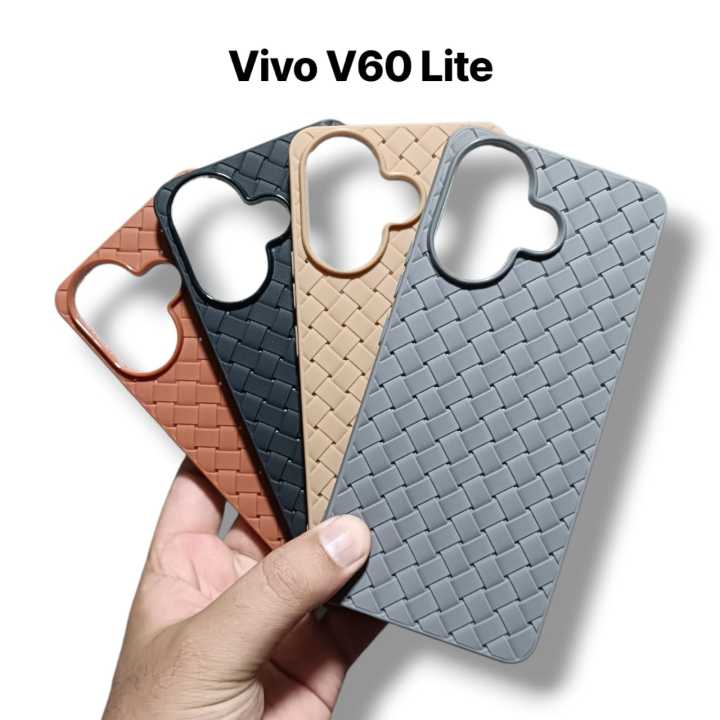 Vivo V60 Lite 4G / 5G Back Cover Premium Soft Matt Woven Design ...
