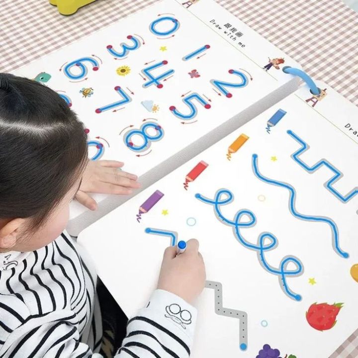 Level 1 Magical Tracing 64 Pages Work Book, Reusable Calligraphy Copy ...
