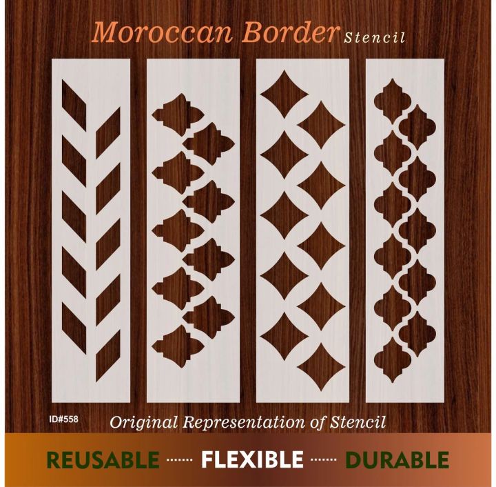 Moroccan Border Stencil for Wall Painting Scrapbooking Coloring ...
