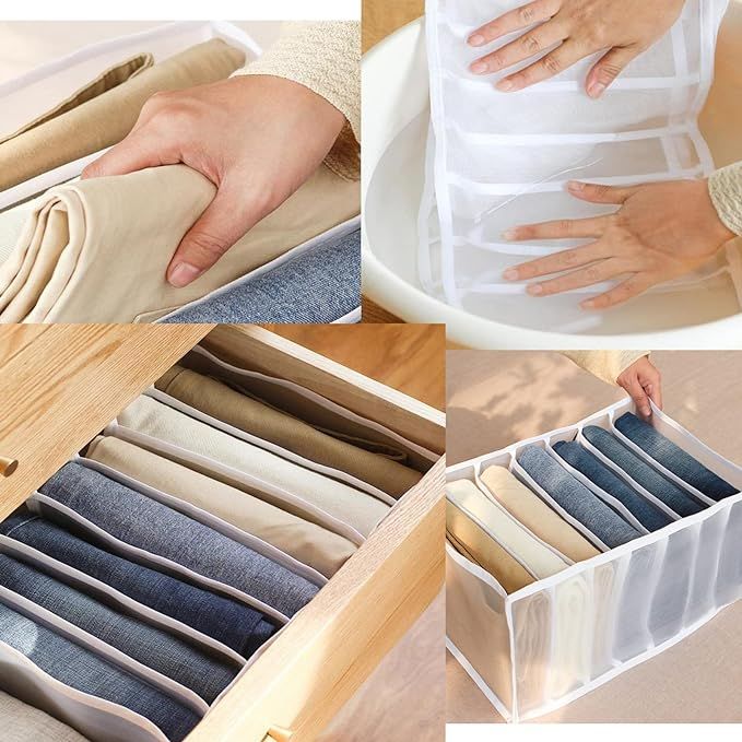 7 Grids Washable Organizer, Jeans Compartment Storage Box | Daraz.pk