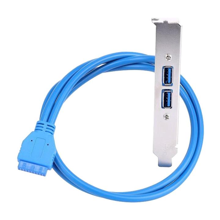 Dual 2 Ports Usb 3.0 Type-A Back Panel To 20pin Header Connector Cable With Pci Slot Plate ...
