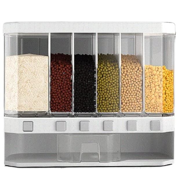 Super Wall Mounted BPA Free Food Grade Material 6 Grid Daal Box with ...