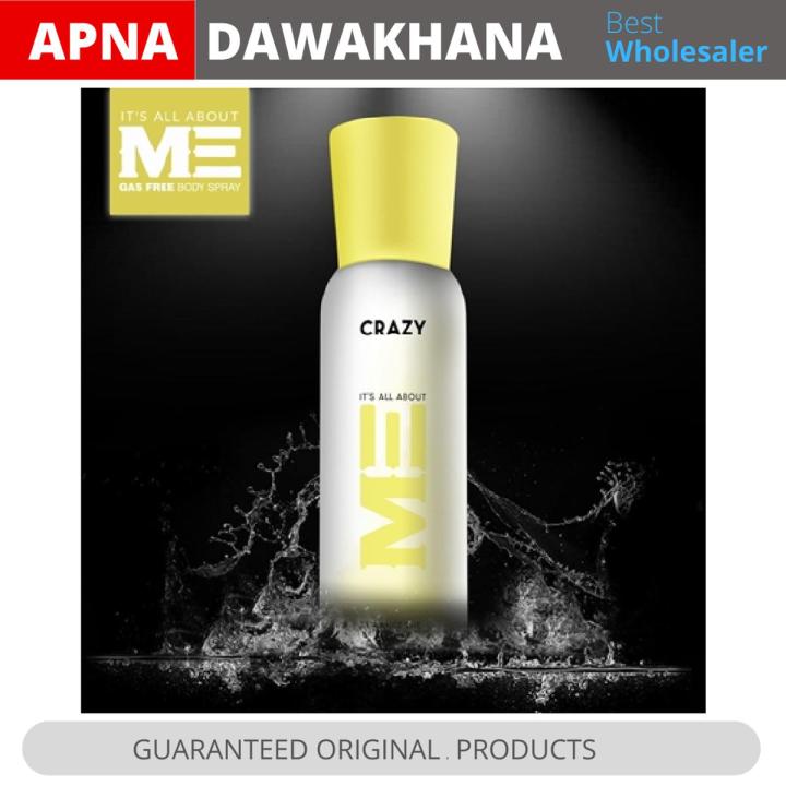 ME Body Spray CRAZY 120ML (Gas Free) | Daraz.pk