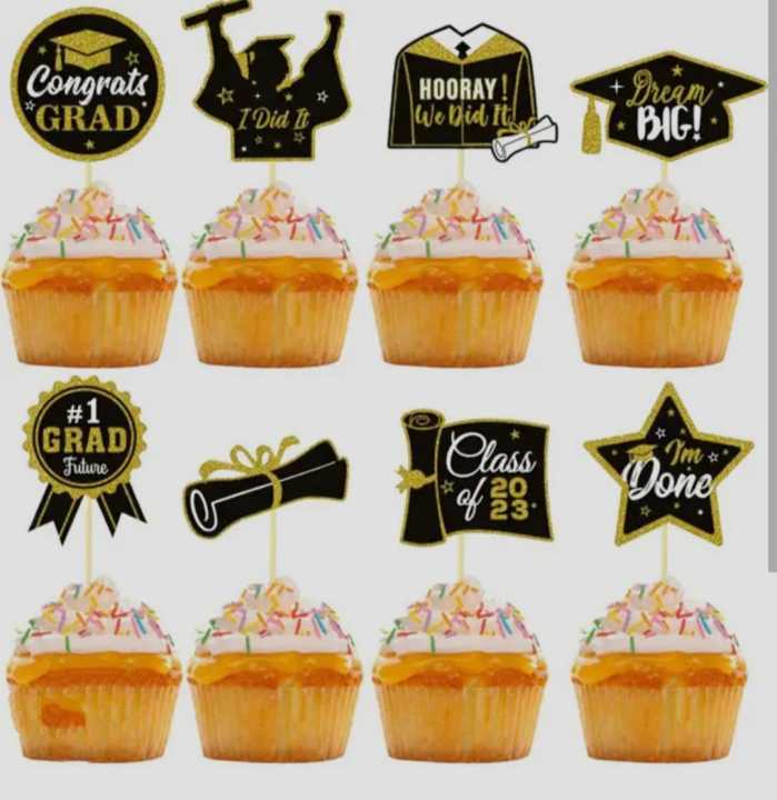 Pack of 12 Customized Graduation Cupcake Toppers Best for Party ...