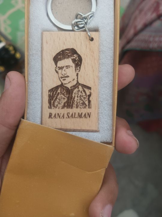 Customized Wooden Keychain with Photo and Name | Daraz.pk