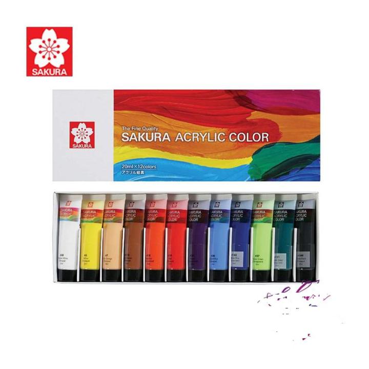 SAKURA ACRYLIC COLOR SET 12X20ML | Daraz.pk