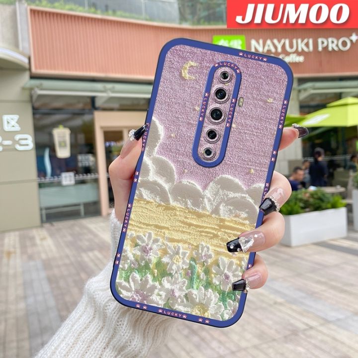 JIUMOO Case For OPPO Reno 2F Case Oil Painting Beautiful Starry Sky ...