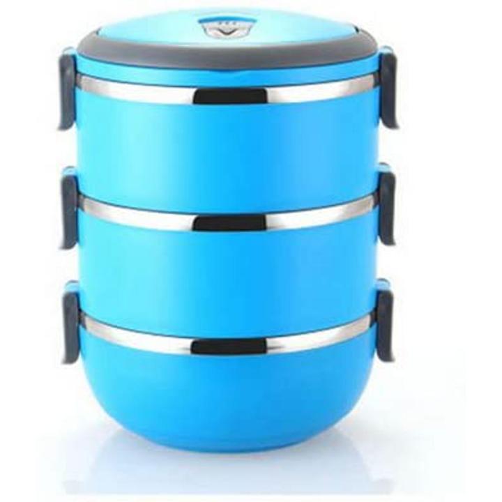 3 Layer Lunch Box Tier Stainless Steel Thermal Insulated Hot Food ...