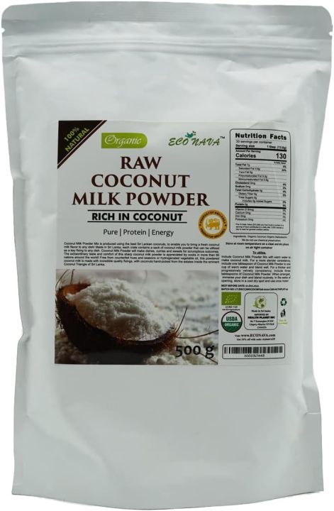 Certified Organic 100% Natural Fresh Made Raw Coconut Milk Powder 500g ...