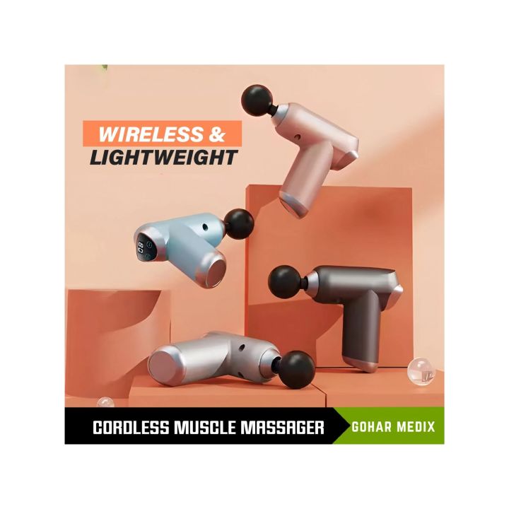 Portable Wireless Massage Gun – Rechargeable Deep Tissue Electric ...
