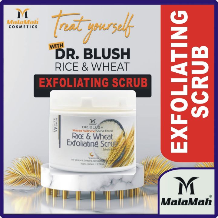 MALAMAH DR BLUSH RICE AND WHEAT EXFOLIATOR, EXFOLIATING SCRUB FOR ULTRA ...