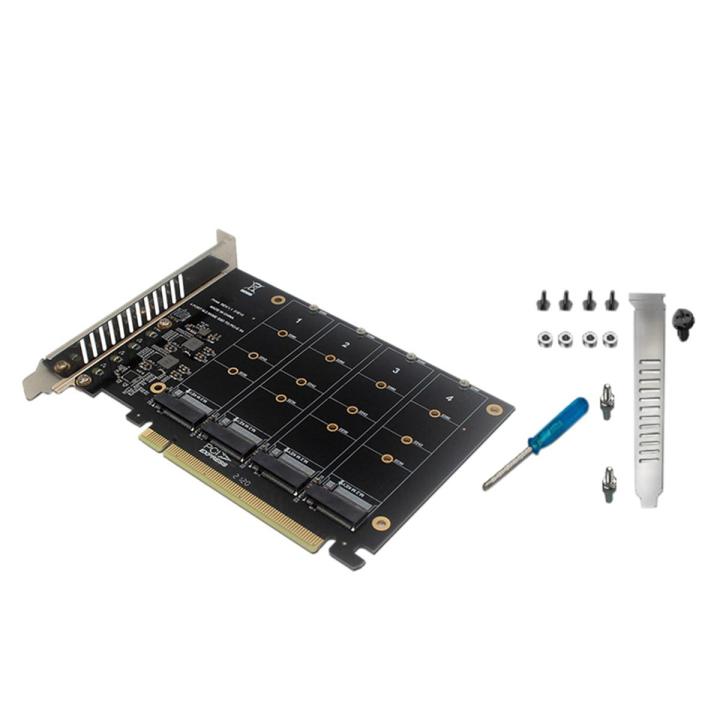 4-Disk NVME RAID PCI-E X16 Dapter Card Array Expansion Card Support M ...