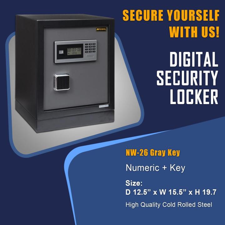 DIGITAL SECURITY LOCKER FOR HOME AND OFFICE USE NW-26-KG-Gray | Daraz.pk
