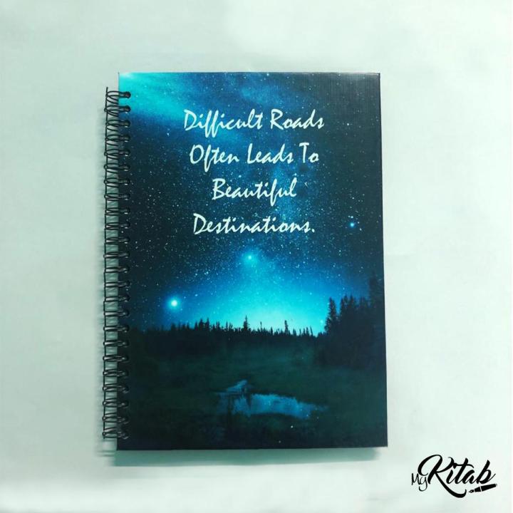 MyKitab - A5 Hard Cover Spiral Notebook - Difficult Roads|Notebook for ...