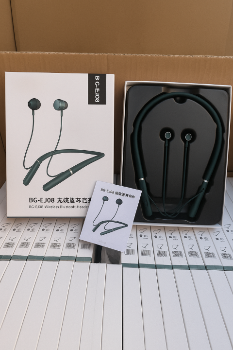 BG-EJ08 Wireless Bluetooth Neckband Earphones | Long Battery, Magnetic ...