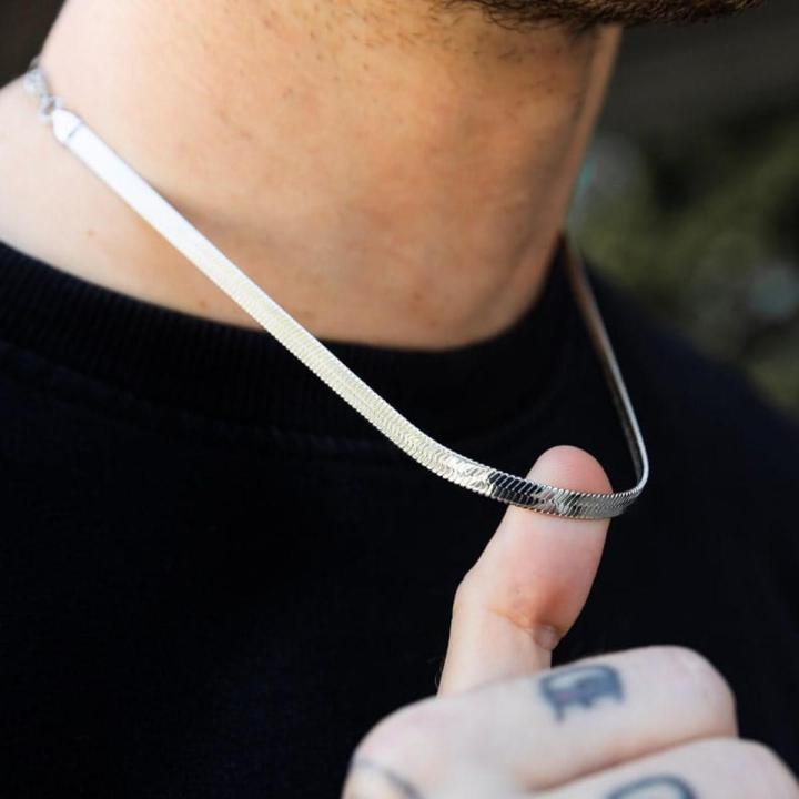 Snake Chain Men Necklace Life Time Color Warranty Choker Width 5mm ...