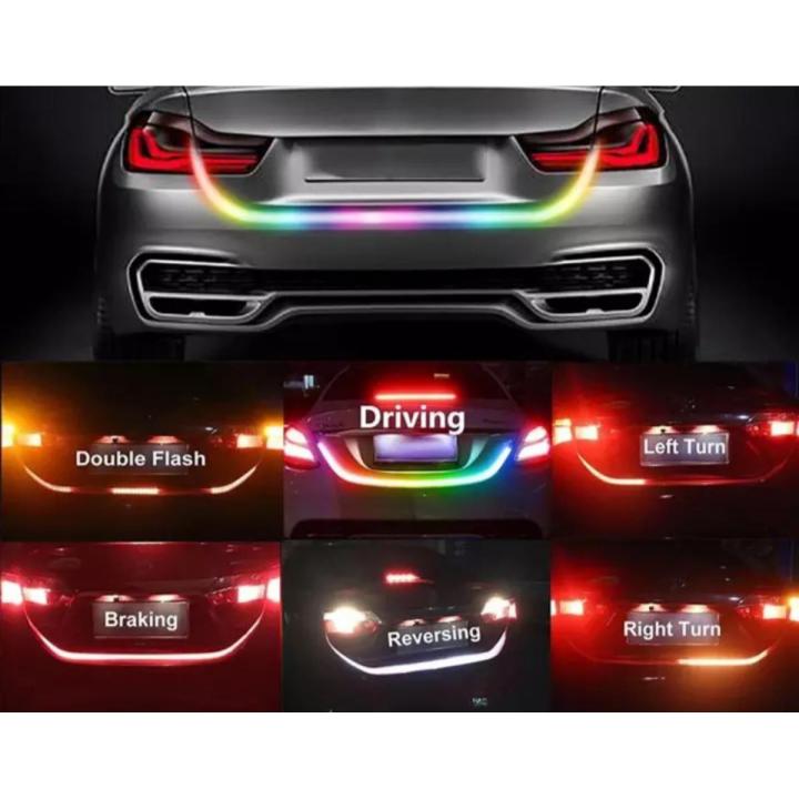 Car Rear Trunk Tail LED Strip Lighting Multi Color Light Warning Light ...