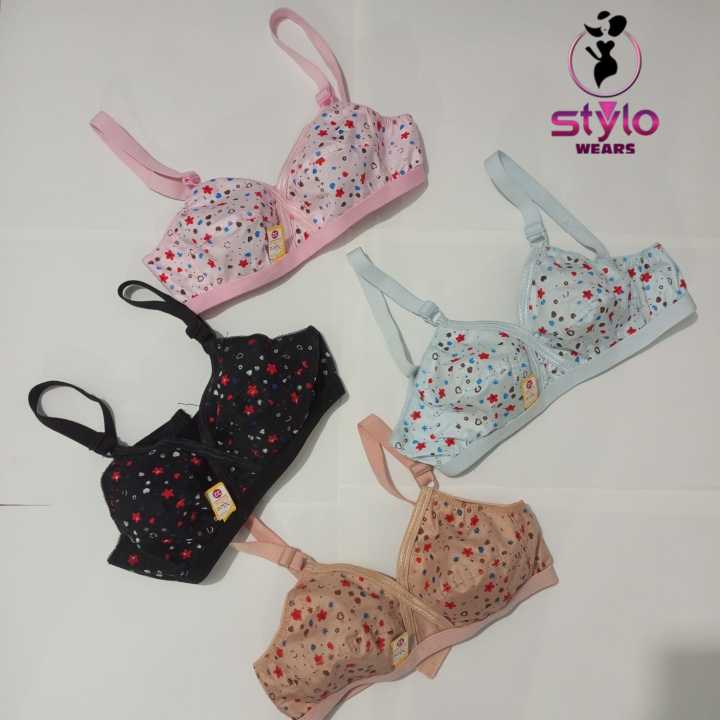 Pack Of 4 Multi Colour Igf Cotton Bra Bras For Girls/ Ladies/Women ...