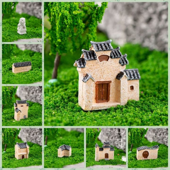 Ancient Building House Models Decorative Mini Resin House Retor Resin ...