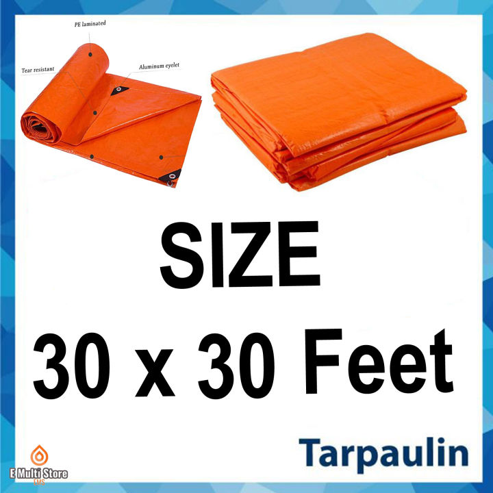Water Proof PVC Orange Tarpaulin & Tarpal, Ready To Hang Plastic ...
