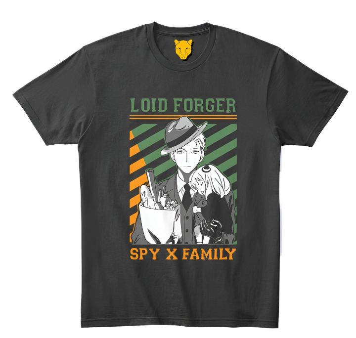 Tee Mammal - Loid Forger Spy X Family Black Graphic Anime T Shirt ...