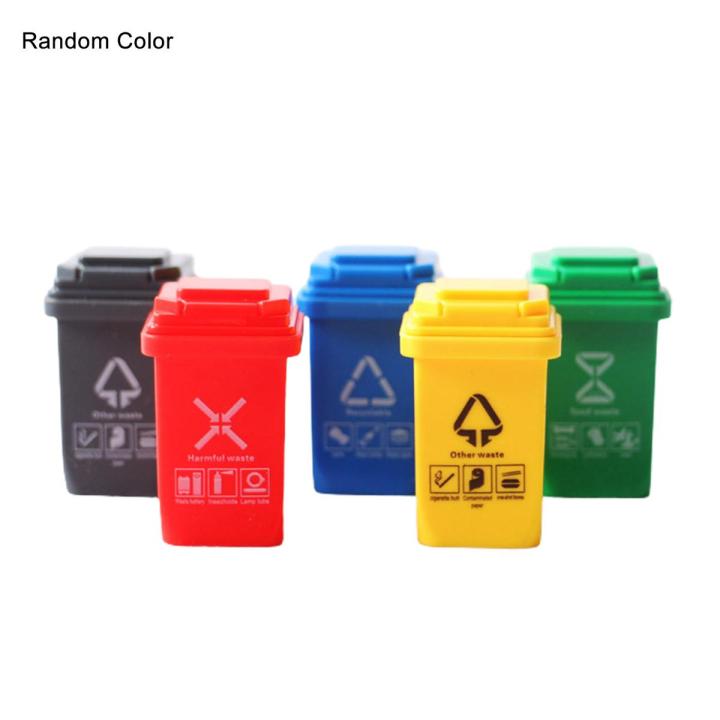 Garbage Can Model Nice-looking Dollhouse Mini Trash Bin Sorting Bucket ...