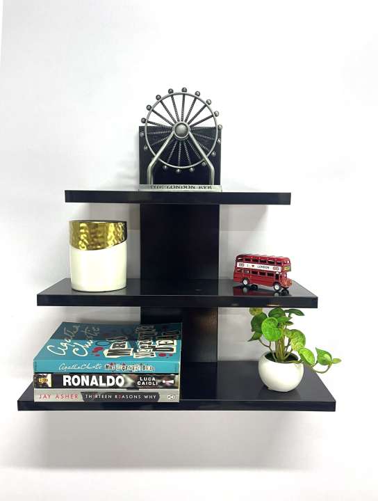 3-Tier Wall Mounted Floating Shelf Storage Rack Shelves for Bedroom ...