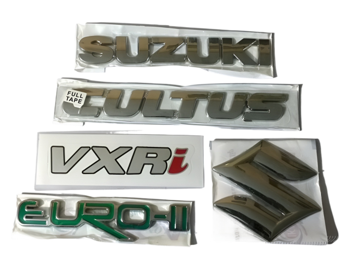 Suzuki + Cultus + S + VXRi + Euro-II Monogram / Logo / Emblems 5 pcs ...