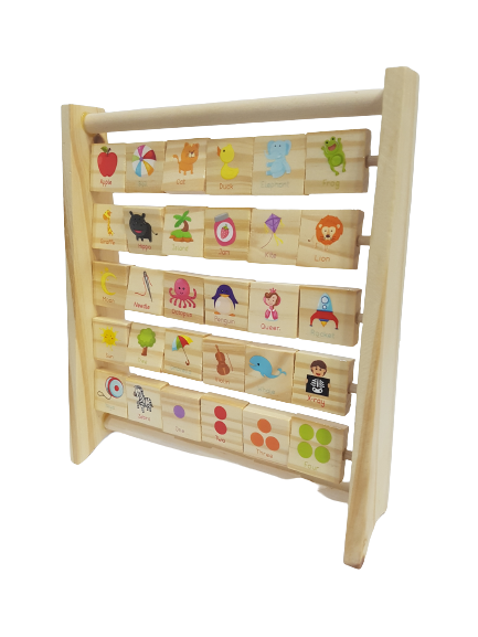 Alphabet Flip Frame Double Side Blocks With Shapes (A to Z) Wooden And ...