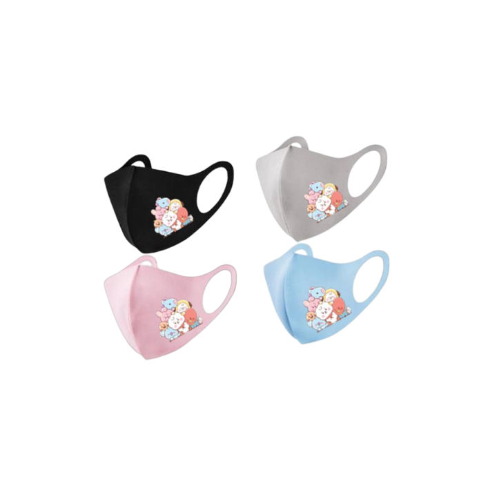bts bt21 mask washable mask (4 colors available, customization ...