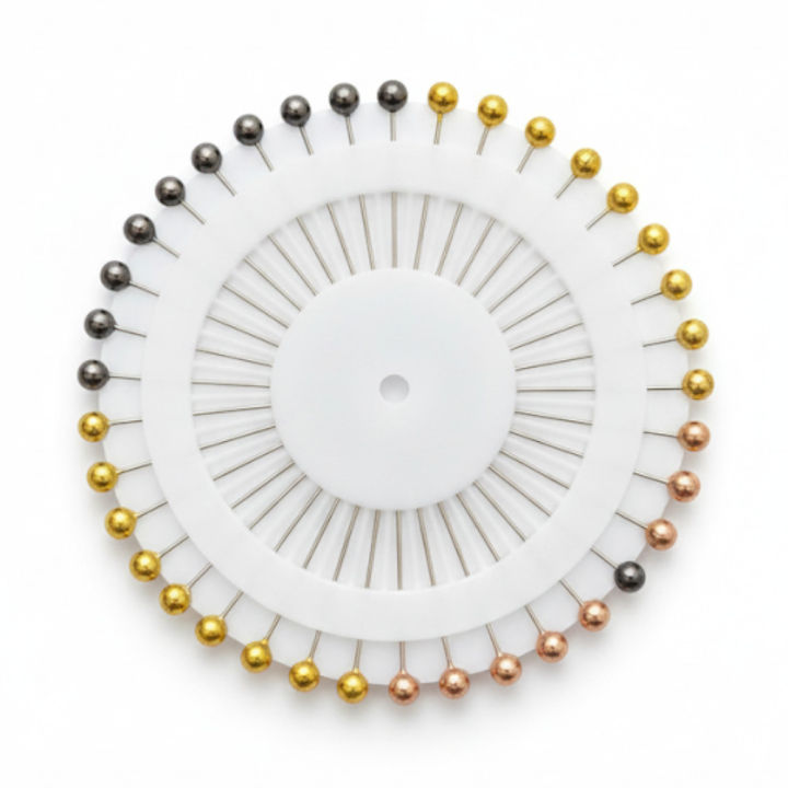Metallic Head Sewing Pins Wheel – 40pcs | 1.5” Dressmaker & Craft Pins ...