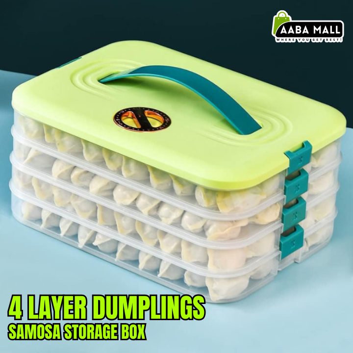 4-Layer Dumpling & Samosa Storage Box | Multi-Layer Food Freezing ...