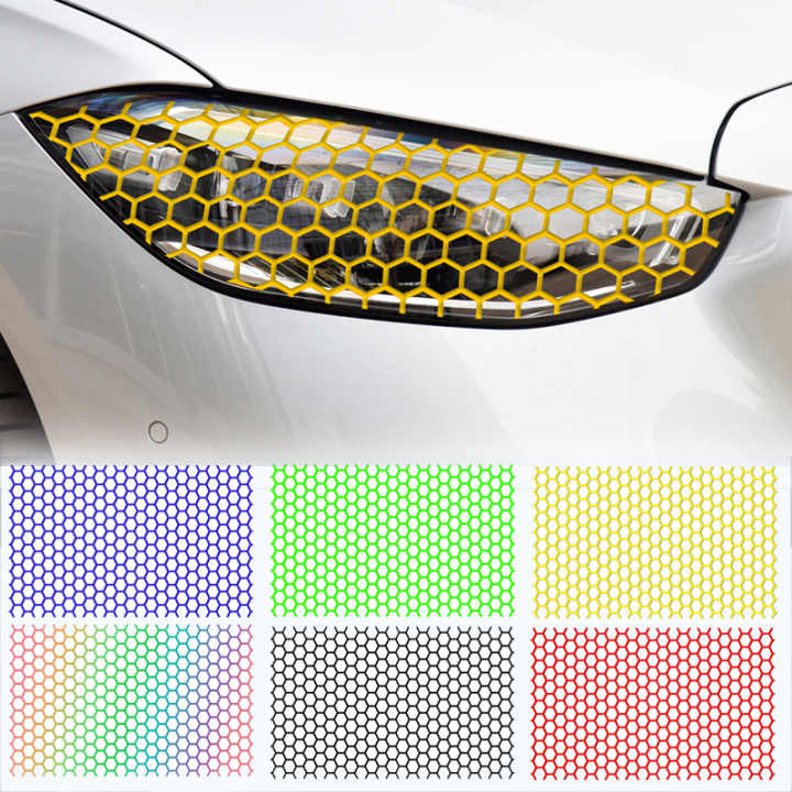 Honeycomb Car Lamp Sticker Cut-out Hollow Grid Side Shield Cover ...