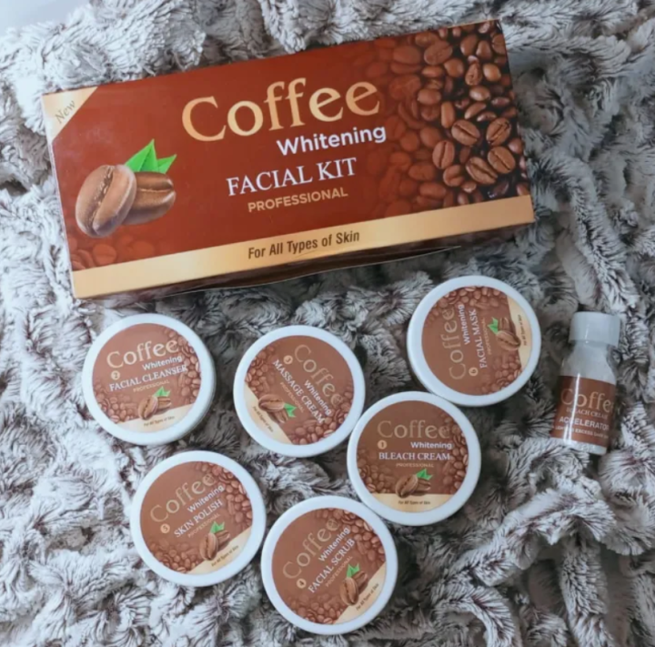 Coffee Facial 7 Steps Organic With Scrub Bleach Skin Polish massage ...
