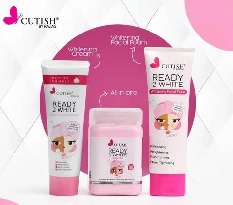 Cutish Ready 2 White Instant Whitening Cream, Whitening Facial Foam ...