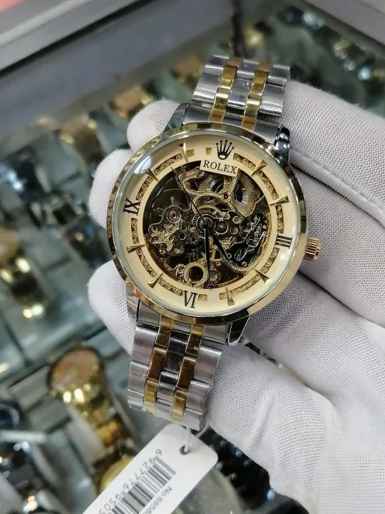 Rolx Skeleton / RIZEN Dail Mechanical Automatic Mans Watch High Quality ...