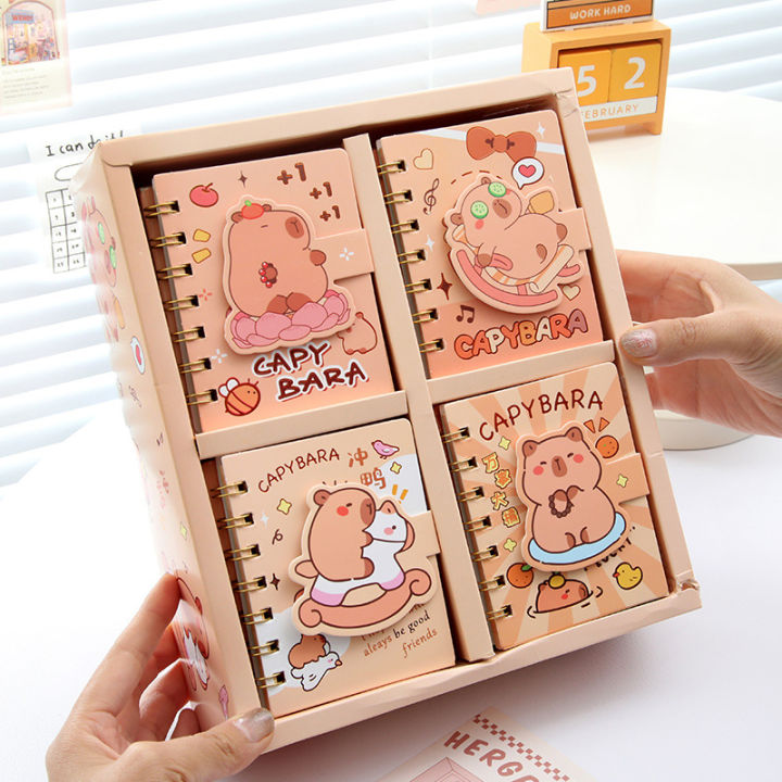 1Pcs Kawaii A7 Coil Notebook Cartoon Capybara Mini Notepad Diary Agenda ...