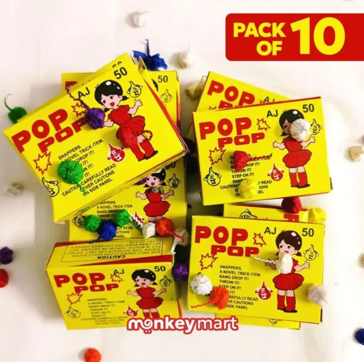 POP Crackers – Pack of 10 Pop Pop Snappers Toy | Each Box Contains 50 ...