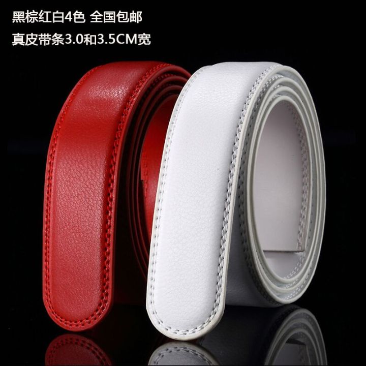 Headless Belt Strip Leather Automatic Buckle Men's Headless Red White ... Headless Belt Strip Leather Automatic Buckle Men's Headless Red White ...
