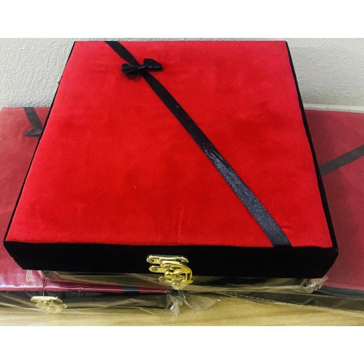 Red Velvet Gift Box for Jewelry Set / Red Velvet Wedding Bridal Set Box ...