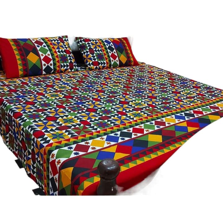 cotton sattan bedsheet crystal bedsheets set | Daraz.pk