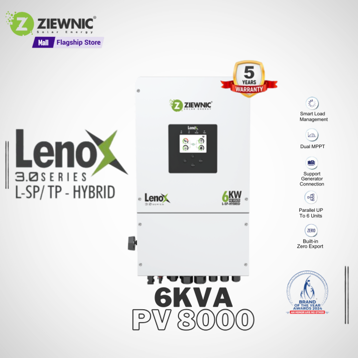 ZIEWNIC Lenox Series 6KW (PV8000) 48V ON & OFF GRID IP65 Water-Proof ...