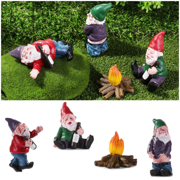 Collectible Moss Terrarium Ornaments Drunk Elves Miniature Gnomes Fairy ...