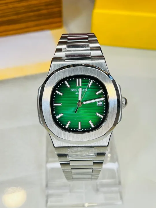 Patik Philpe Nautilus Green Dial Luxury Watch – Silver Stainless Steel ...