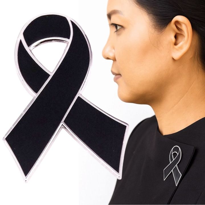 Mourning Decorations Enamel Black Memorial Black Badge Metal Cancer ...