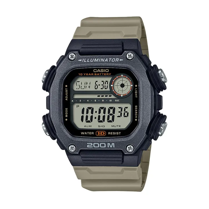 Casio General Mens Resin Quartz Analog World Time 5 Daily Alarm LED ...