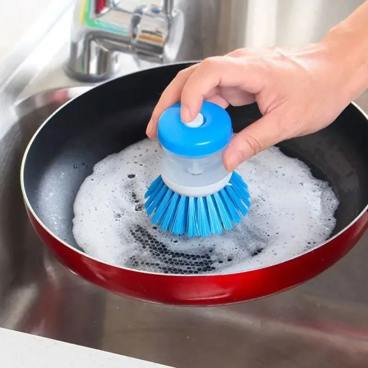 1PC Kitchen Dish Brush With Liquid Soap Dispenser Plastic Pot Dish ...