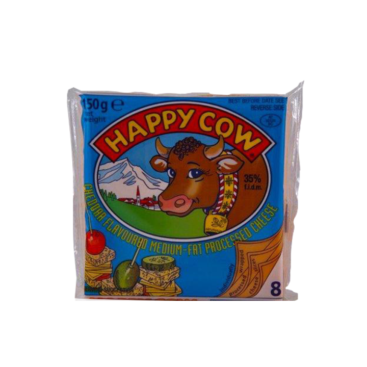 Happy Cow Cheese Yellow Cheddar Slices 150 gms | Daraz.pk