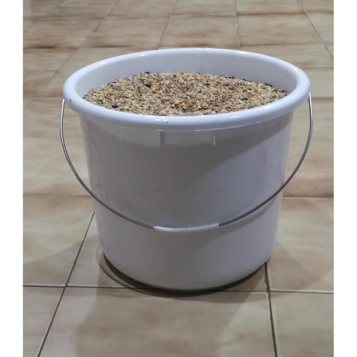 Plastic Bucket With Steel Handle 18L H=11.5" / W= 14" - White Balti | Daraz.pk