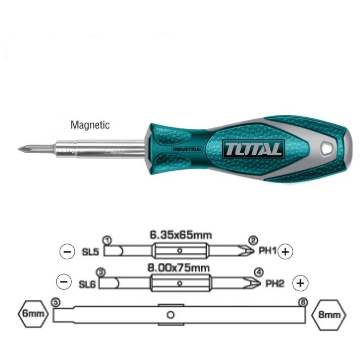 TOTAL 6 IN 1 Screwdriver set THT2506076 | Daraz.pk